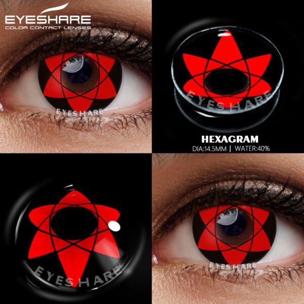 Naruto Sharingan Hexagrams Cosplay Red Contact Lens - Lens n Glasses